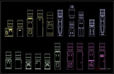179.Water Coolers Cad Blocks free download