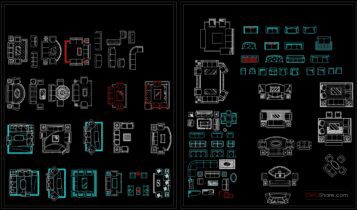 Living Room CAD Blocks Free Download – High-Quality DWG Files