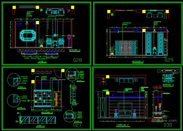 2-Story Classic Villa Plans Details AutoCAD File 23x31.6m