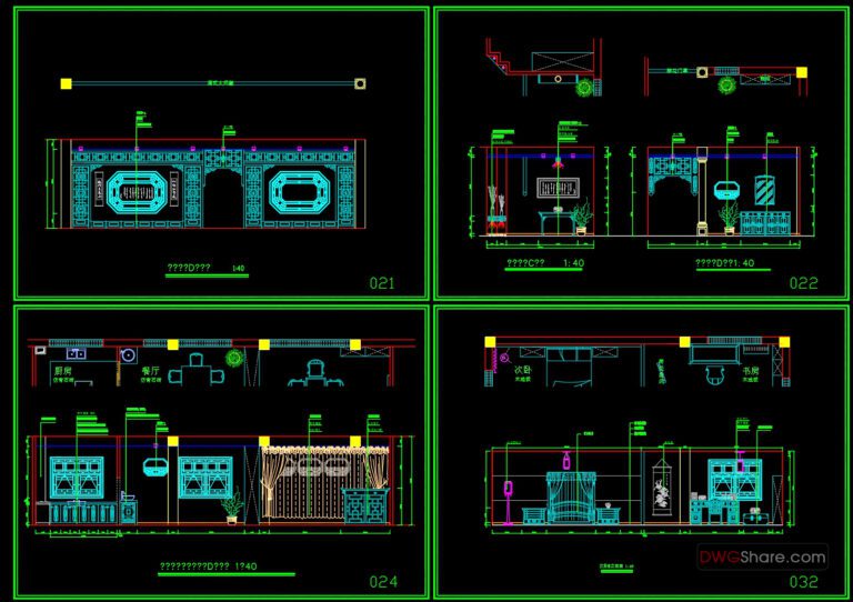 2-Story Classic Villa Plans Details AutoCAD File 23x31.6m