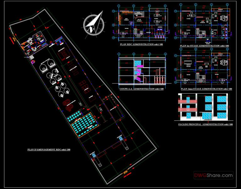 29.Autocad drawings of Chocolat Production Factory For Free Download