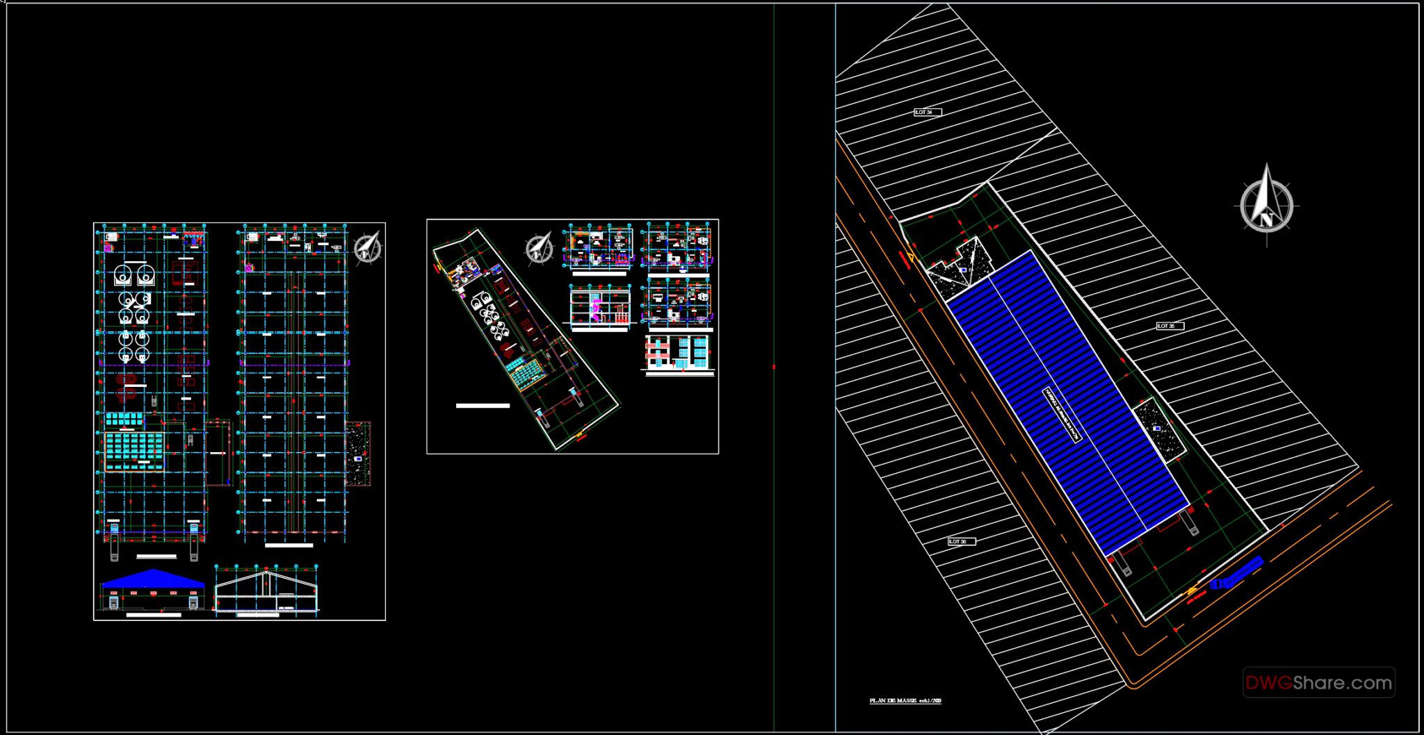 29.Autocad drawings of Chocolat Production Factory For Free Download