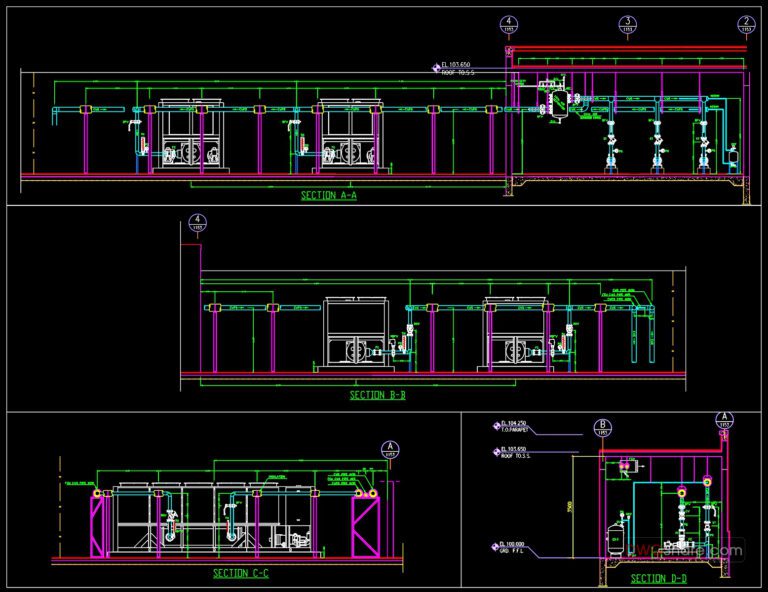 32.Free Download Of Chiller Plan Room Plan Elevation and Sections ...