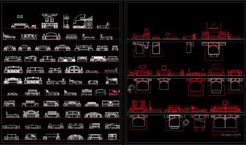 121. CAD technical drawings of kitchen cabinets for the house