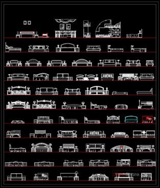 35.Beds top view and front view AutoCAD blocks free download