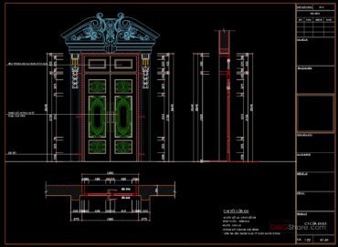 356.Free cad blocks Detail door DWG download
