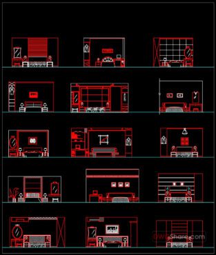 37.Beds front view AutoCAD blocks free download