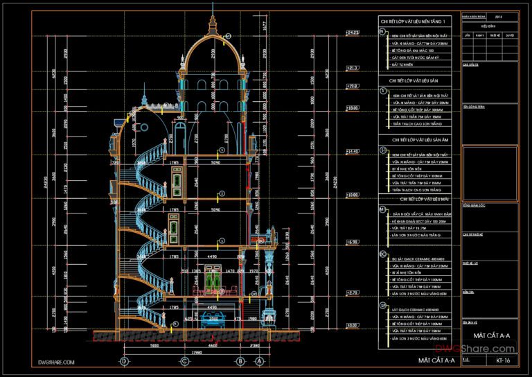 4 Stories House Sections Details AutoCAD File