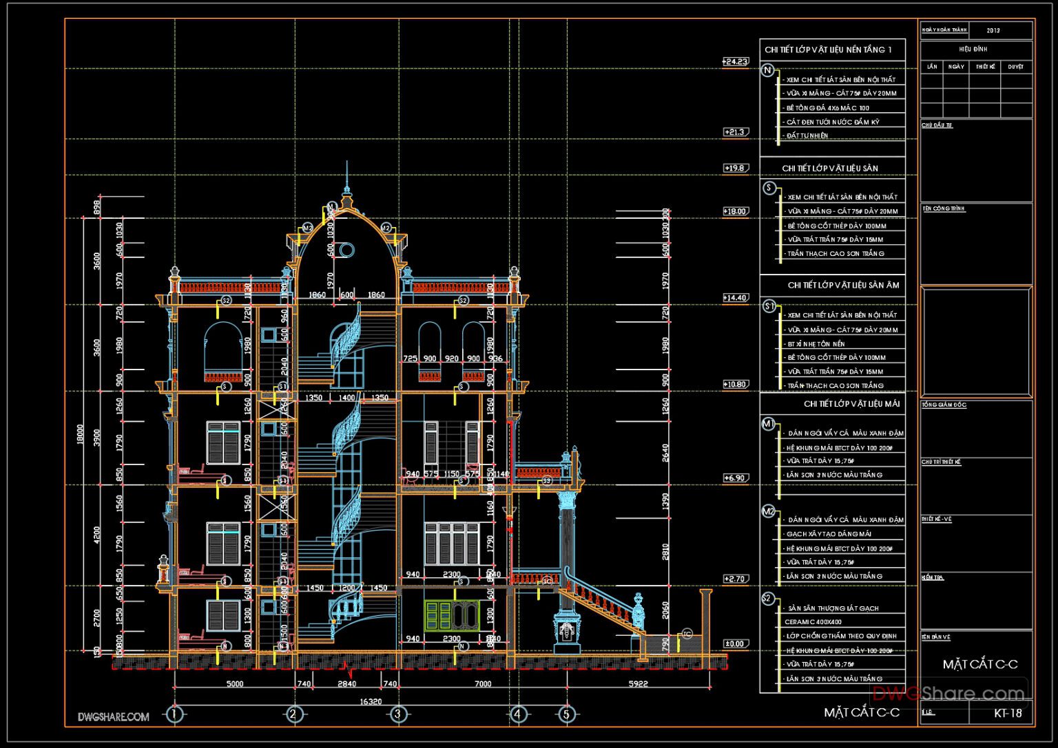 4 Stories House Sections Details AutoCAD File