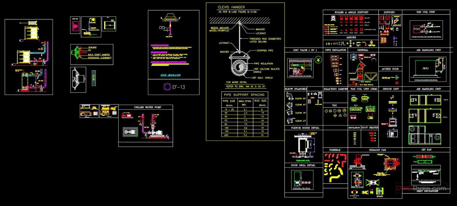 44.Download Free AutoCAD Blocks for HVAC BLOOK