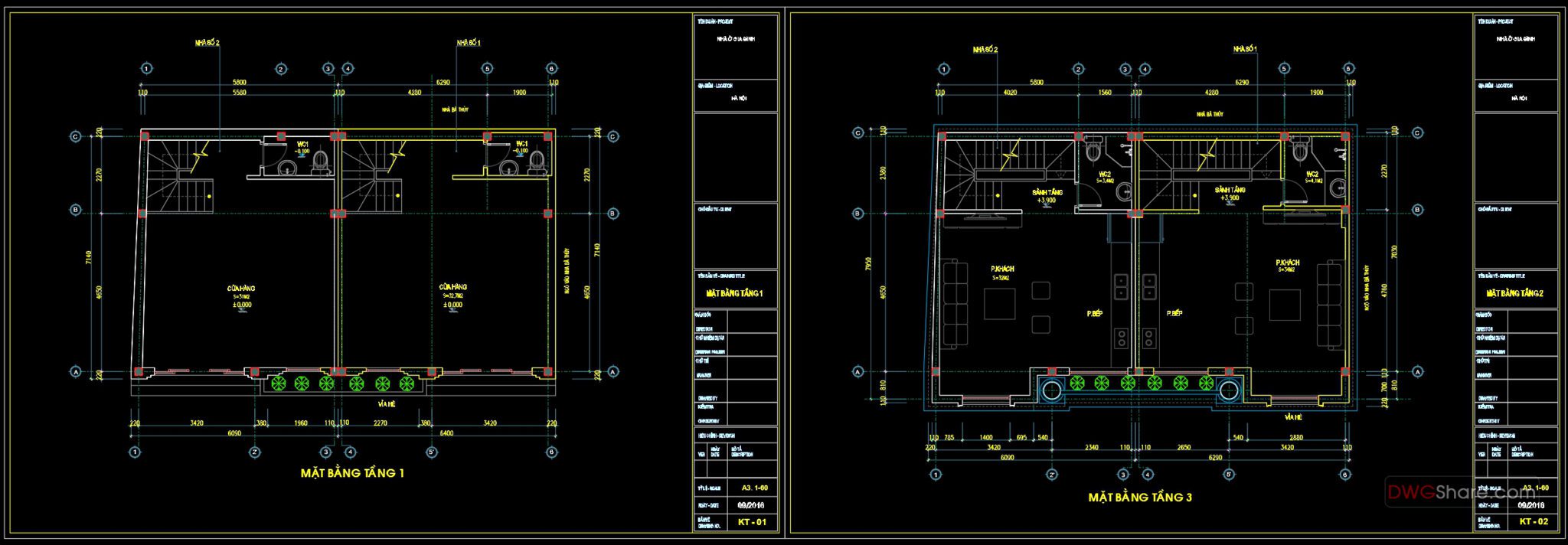 5-Story Classic House Project AutoCAD File 7x12.4m