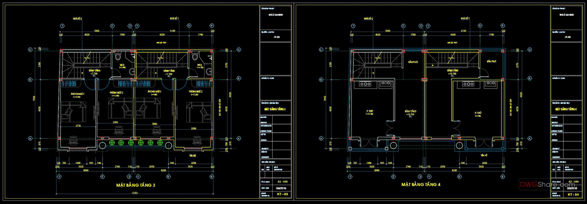 5-Story Classic House Project AutoCAD File 7x12.4m