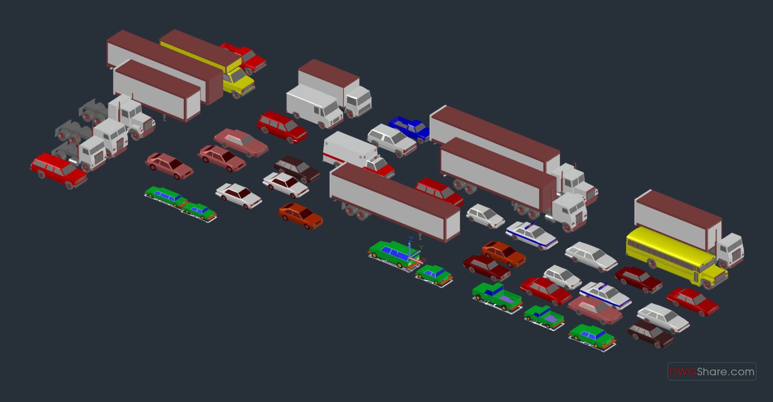 56.3D Vehicles Autocad Model Dwg