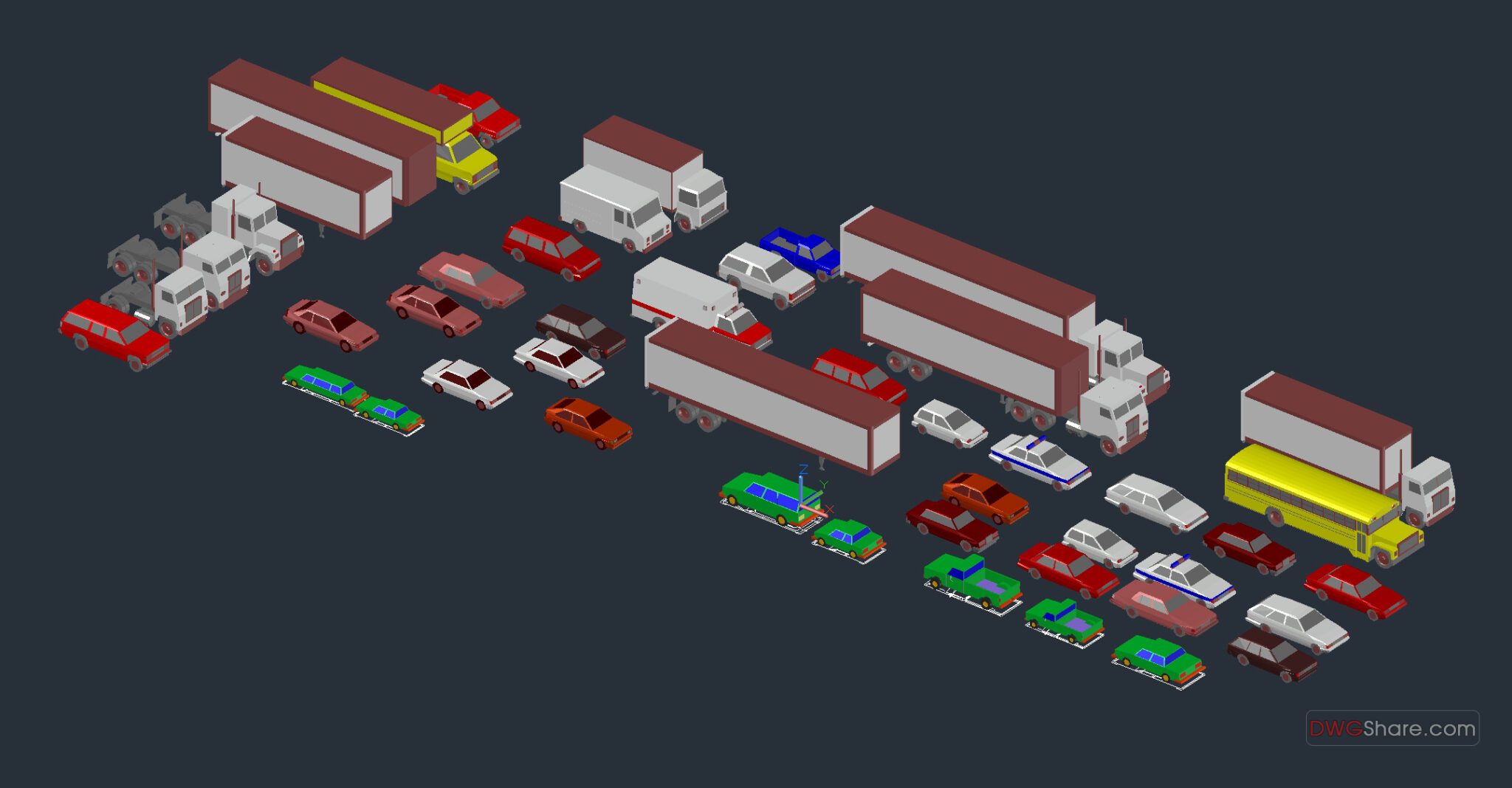 56.3D Vehicles Autocad Model Dwg