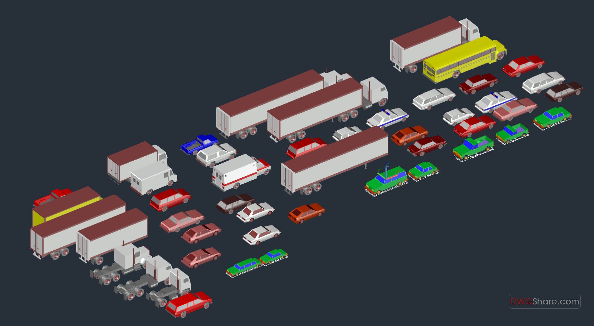 56.3D Vehicles Autocad Model Dwg