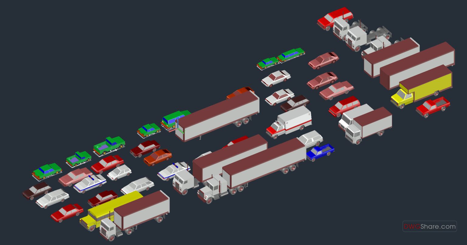 56.3D Vehicles Autocad Model Dwg