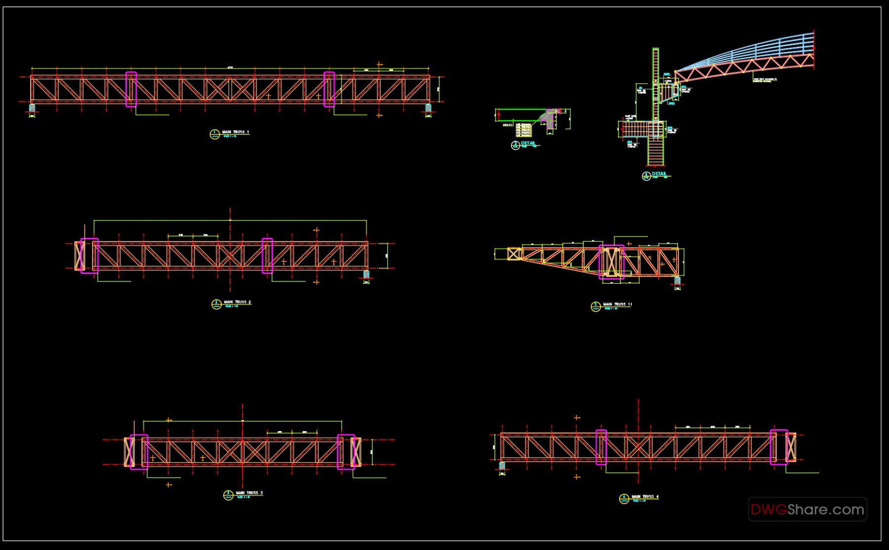 56.Steel Structure CAD drawings downloadable in dwg files