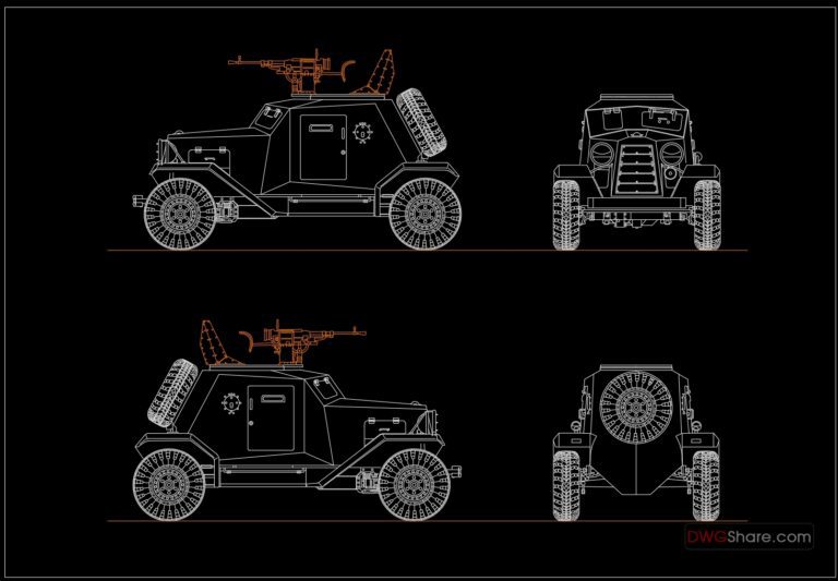 57.Military Vehicle Free AutoCAD File DWG