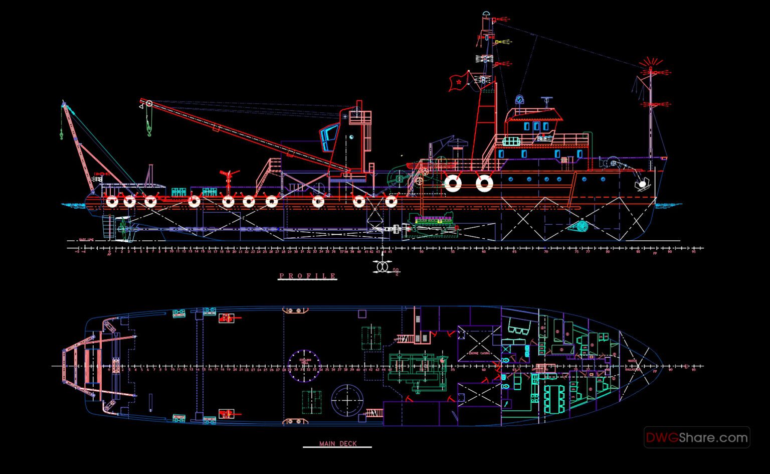 59.Provider Boat Dwg Drawings Free Download
