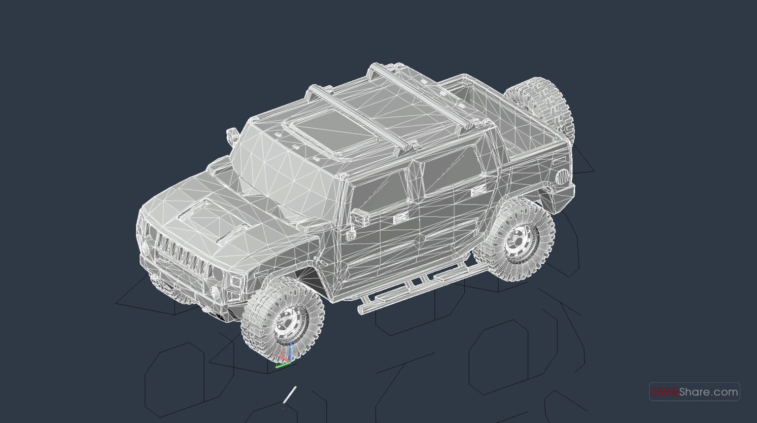 60.Hummer 3D Autocad Drawing