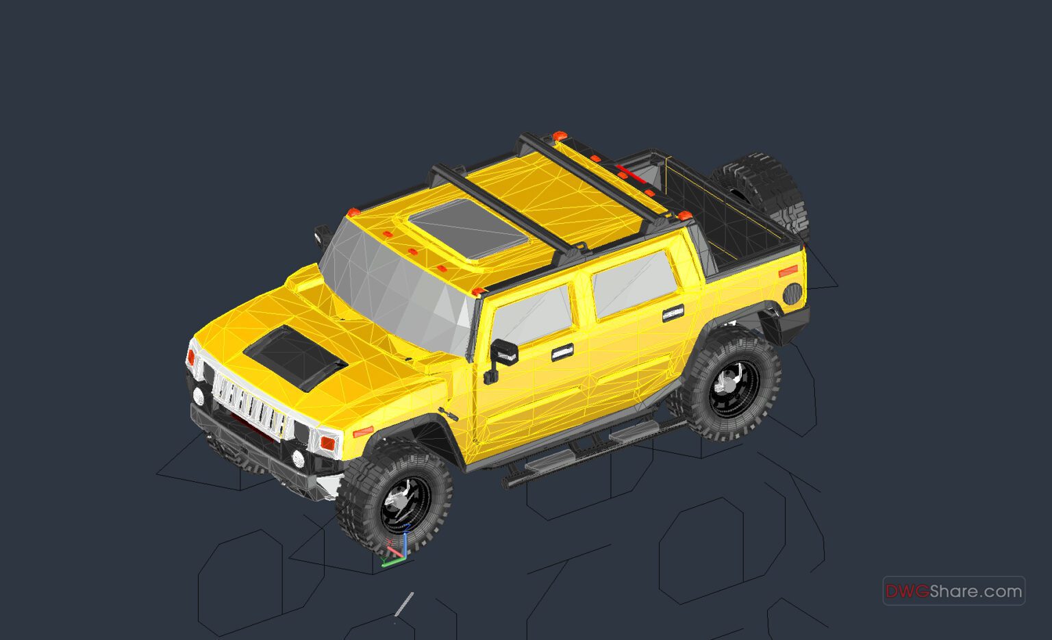60.Hummer 3D Autocad Drawing