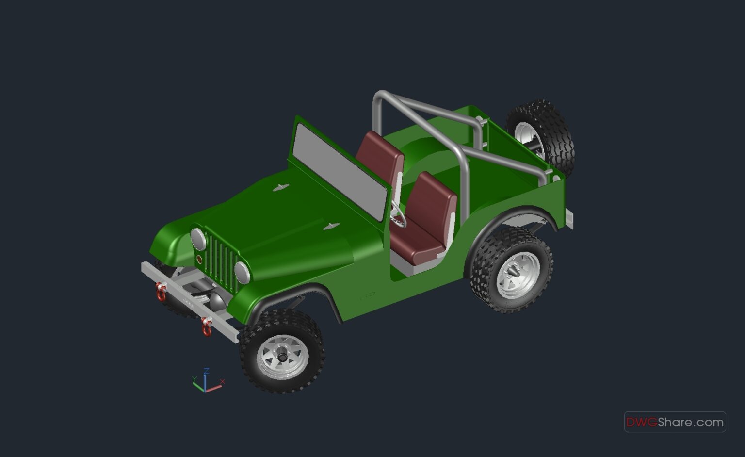 61.Jeep 3D Autocad Drawing