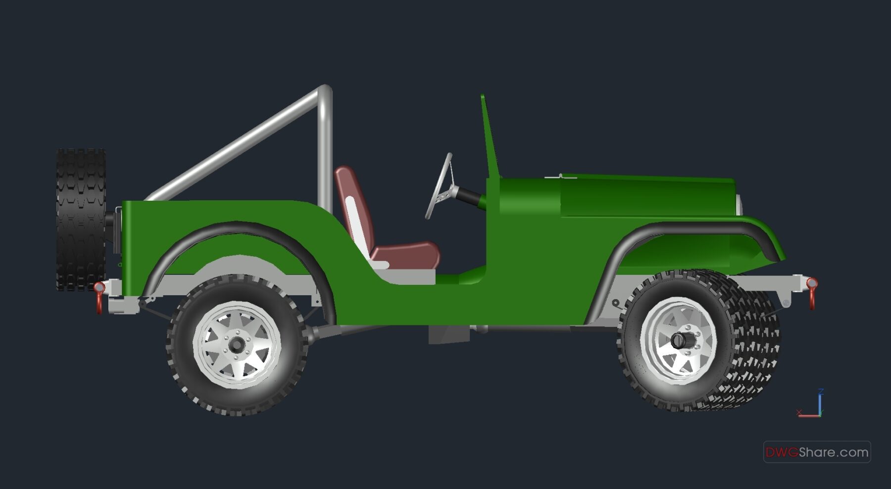 61.Jeep 3D Autocad Drawing
