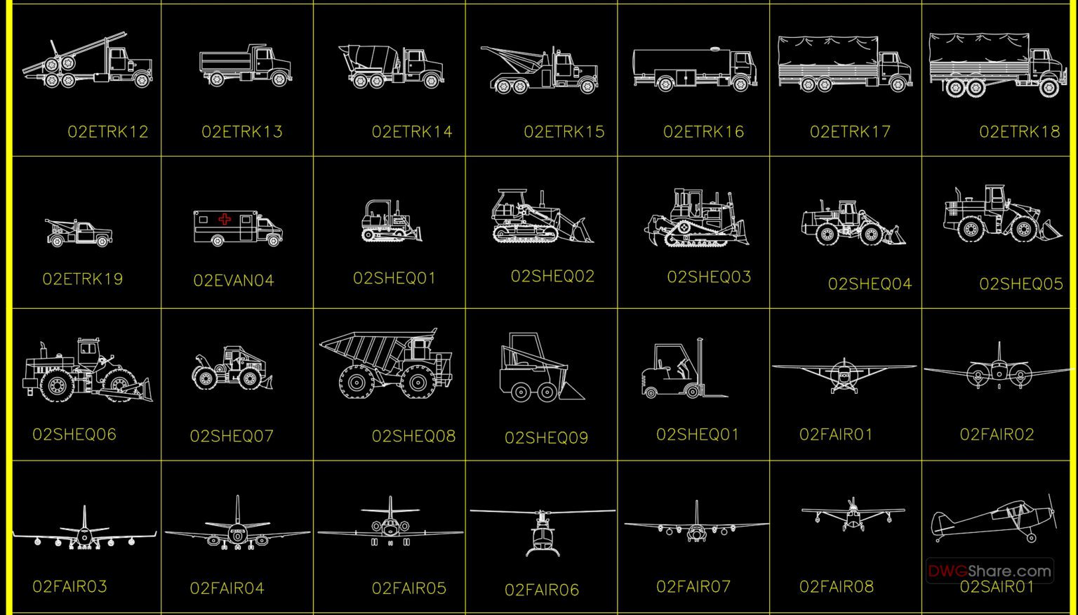 62.Vehicle in Elevation AutoCAD blocks free download