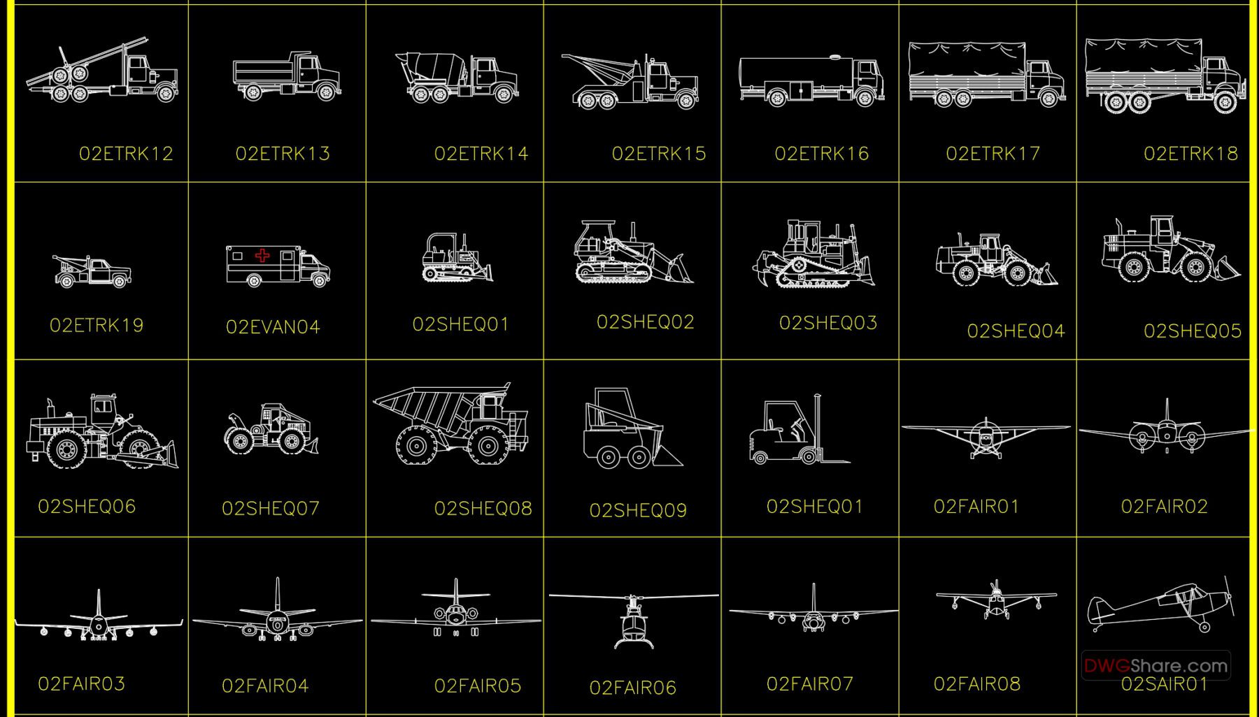 62.Vehicle in Elevation AutoCAD blocks free download