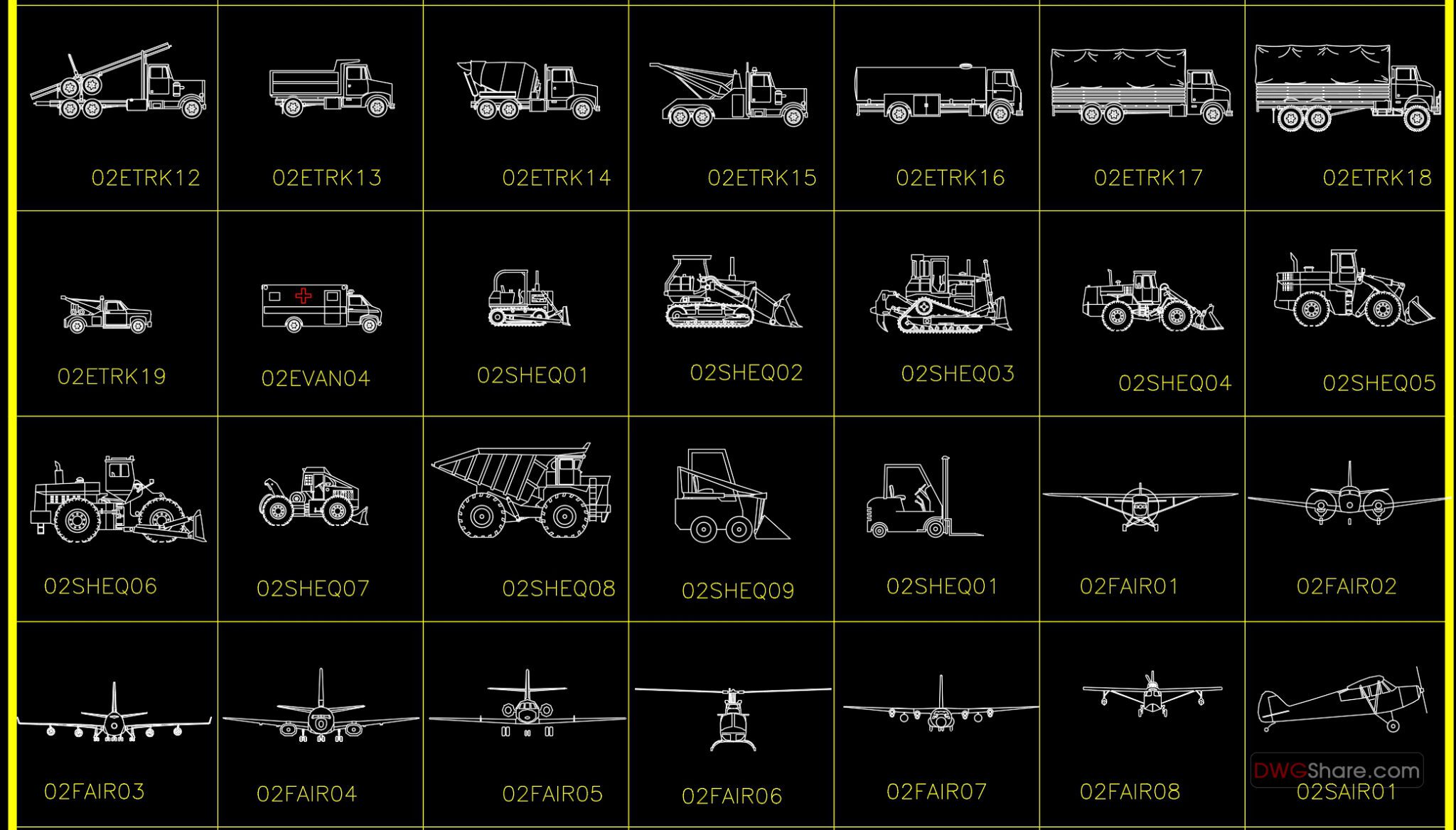 62.Vehicle in Elevation AutoCAD blocks free download