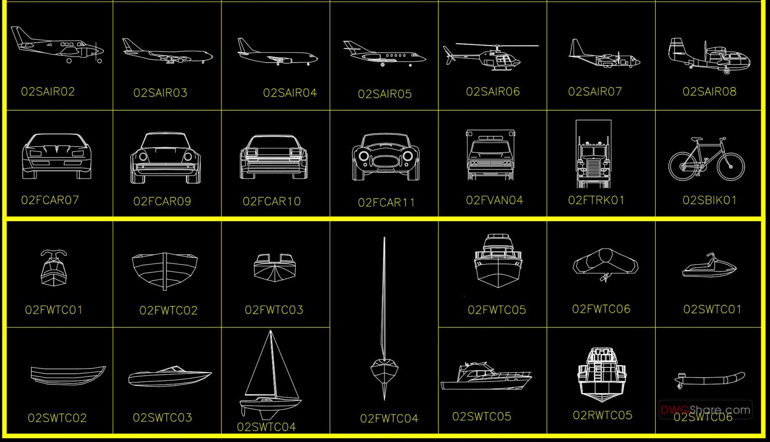 62.Vehicle in Elevation AutoCAD blocks free download