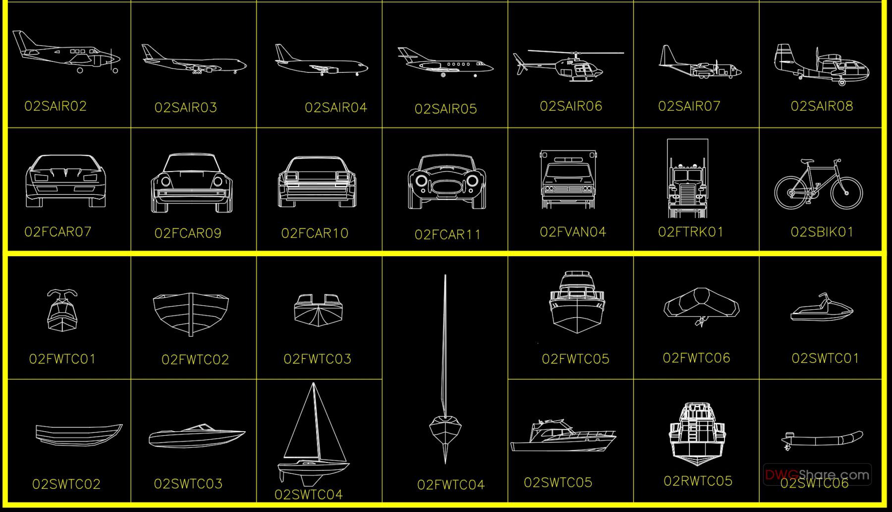 62.Vehicle in Elevation AutoCAD blocks free download