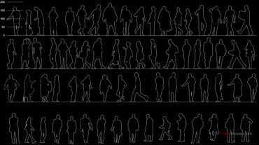 64.Blocks of different people free AutoCAD