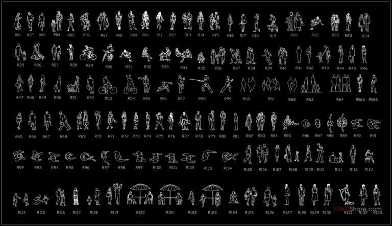 65.Set of people - people - children CAD blocks free download