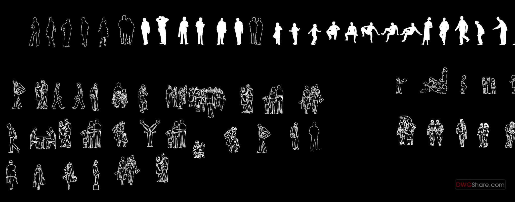 66.Blocks Of Different People Free AutoCAD