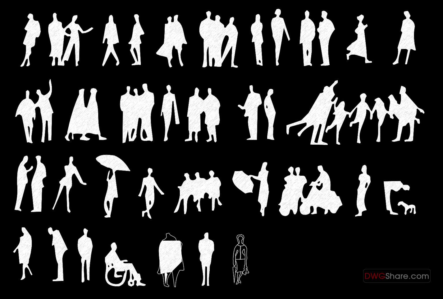 66.Blocks Of Different People Free AutoCAD