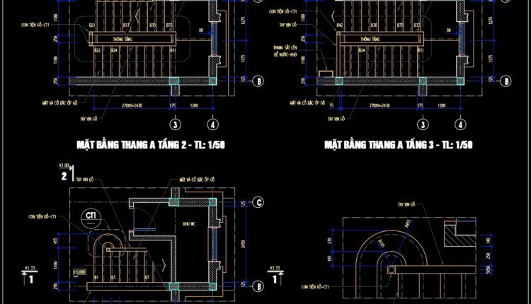 73.Detailed drawings of stairs in autocad file - Free Cad Blocks ...