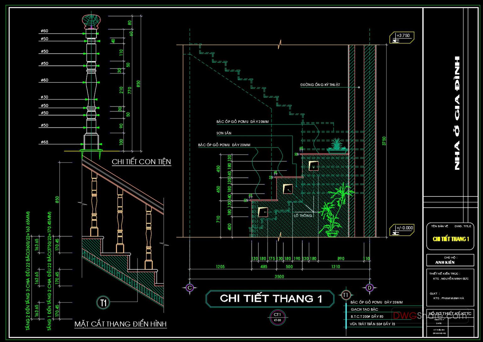 74.Detailed drawings of stairs in autocad file