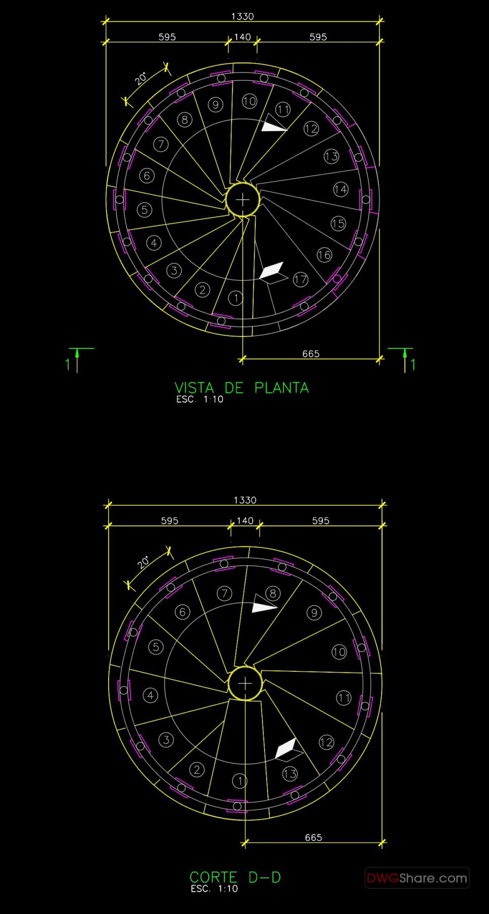 Free Download Spiral Staircase CAD Drawings with Sections and Details