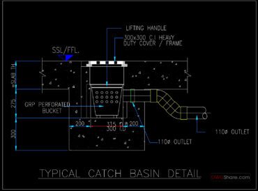 78.Typical Catch Basin Detail CAD Drawing DWG