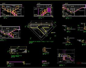 83.Detailed drawings of stairs in autocad file