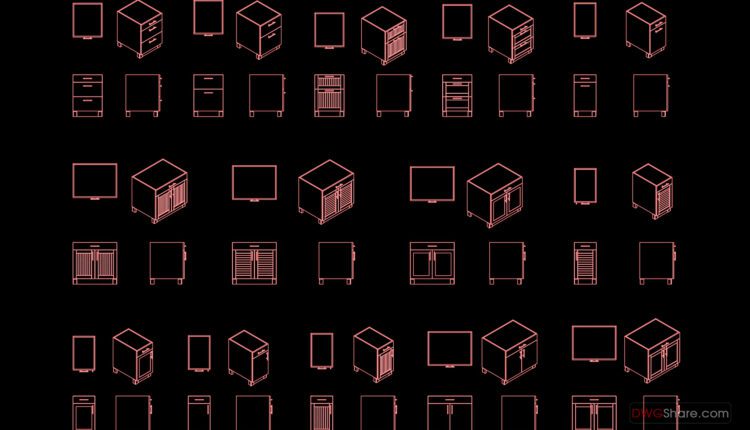 81.Drawer Cabinet AutoCAD blocks free download - Free Cad Blocks ...