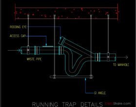90.Free Download of Pipe Penetration Through Roof Slab Autocad Drawing DWG