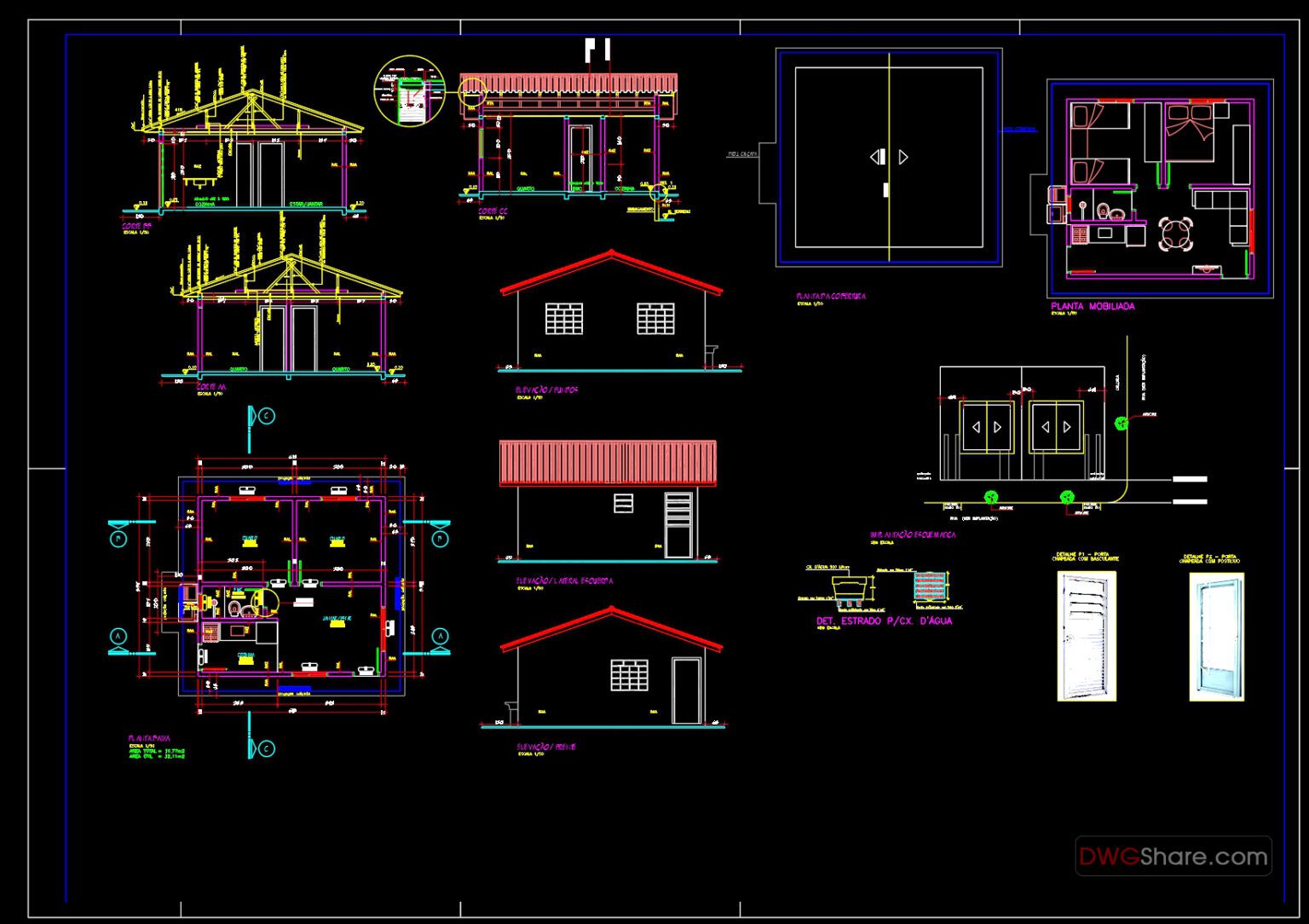 84.Autocad Drawings Of Police Station Layout Plan and Elevations ...