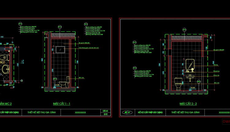 84.WC Layout Plan and elevations details AutoCAD drawing download ...