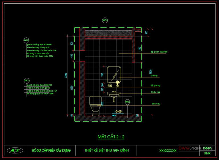 84.WC Layout Plan and elevations details AutoCAD drawing download