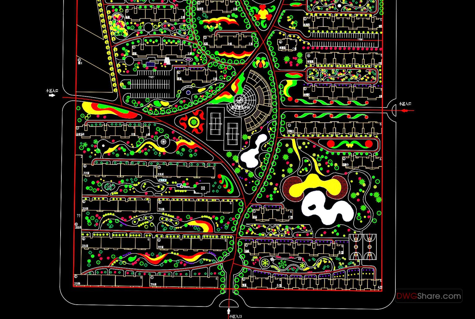 85.Urban landscaping AutoCAD blocks free download