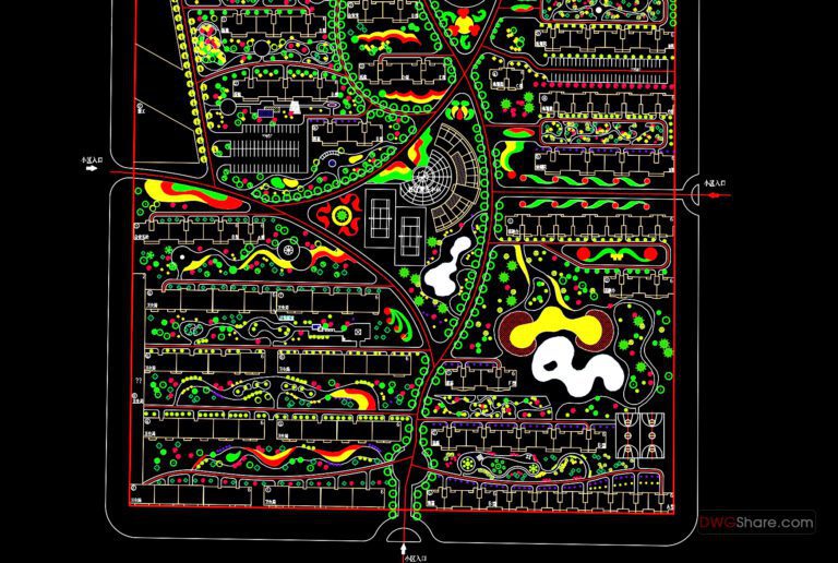 85.Urban landscaping AutoCAD blocks free download