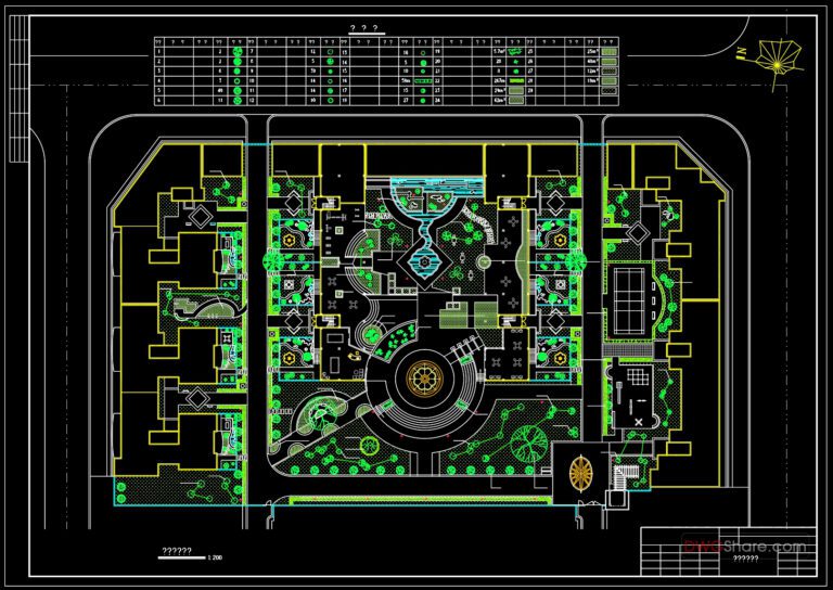 88.Free Download of Urban landscaping Detail Autocad Drawing DWG