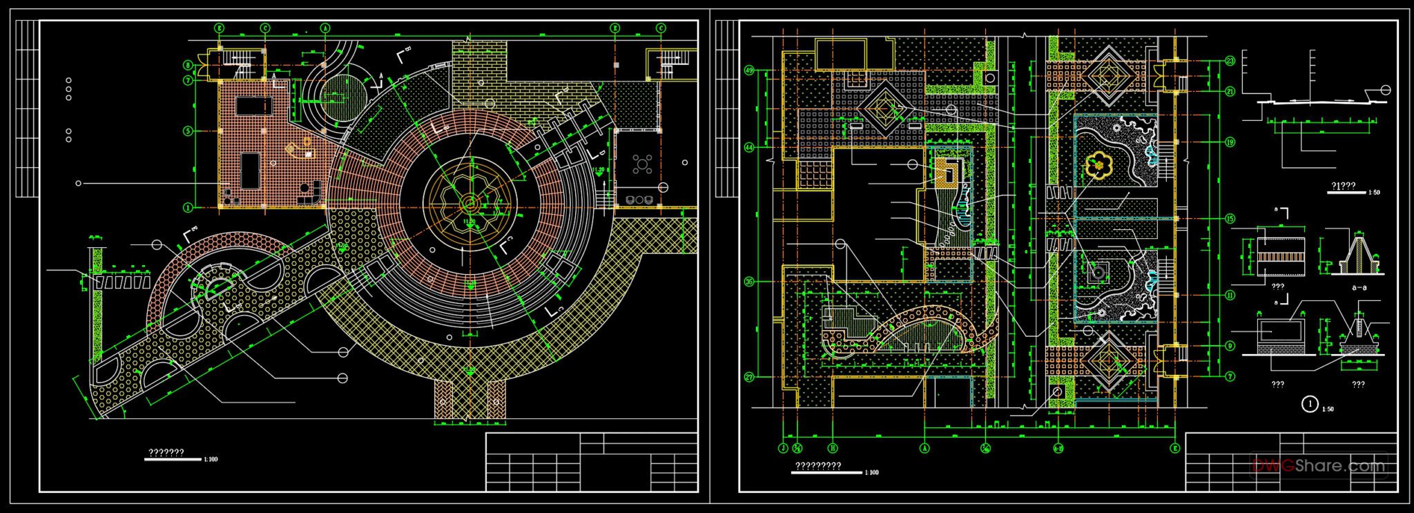 88.Free Download of Urban landscaping Detail Autocad Drawing DWG
